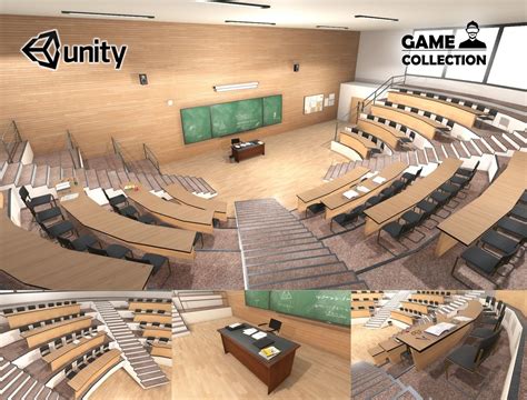 3d Model University Classroom Vr Ar Low Poly Cgtrader