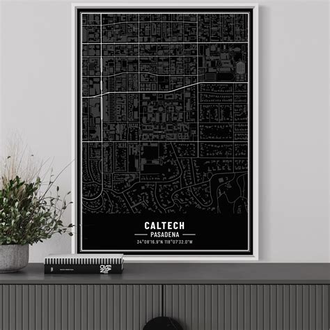 Caltech Map Poster Caltech Map Wall Art Caltech Map Print Favourite Place Prints