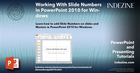 Working With Slide Numbers In PowerPoint 2010 For Windows