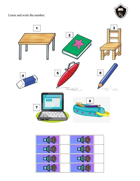 Classroom Objects Online Exercise For Second Grade Live Worksheets