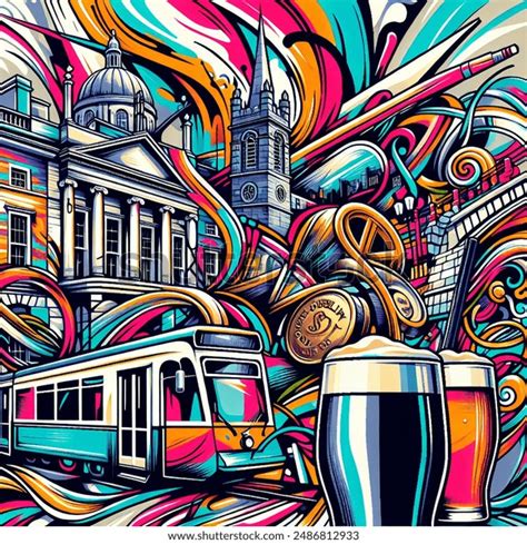 Funky Background Images Dublin Grafetti Style Ai Generated Image 2486812933 Shutterstock