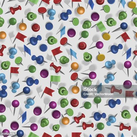 핀 벡터 완벽 한 패턴 컬러 플래그 압정 및 압정 보드 그림에 메모 노트를 핀 고정 버튼 종이 알림 압정 컬렉션 배경 첨부 개체 그룹에 대한 스톡 벡터 아트 및 기타 이미지