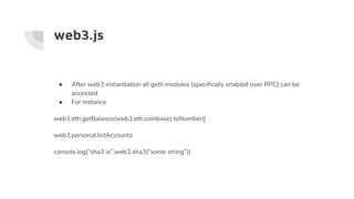 Smart Contracts Using Web3 Js
