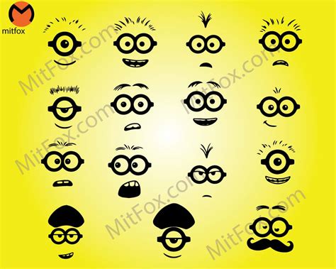 Minion Face Svg Minion Face Vector Funny Minion Face Minion Eyes C Mitfox