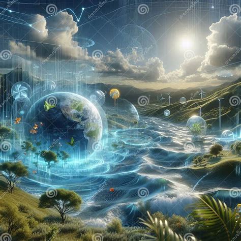 Environmental Simulations Holographic Models Of Ecosystems Or We Stock Illustration