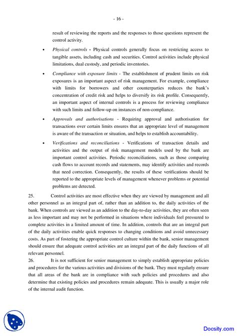 Internal Control Human Resource Lecture Notes Docsity