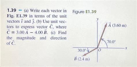 Solved 139 A ﻿write Each Vector In Fig E139 ﻿in Terms