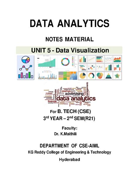 Data Analytics Unit 5 Lecture Notes On Data Visualization B Tech