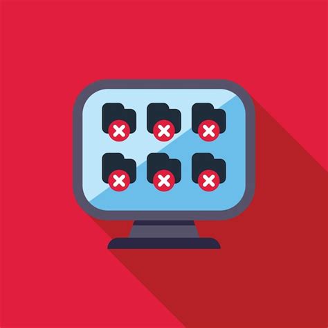 Premium Vector Computer Displaying Folders With Errors On Screen