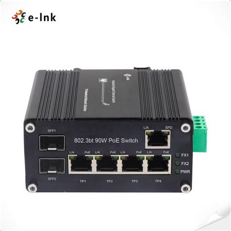 Poe Powered Din Rail Mounted Switch Port T Bt W