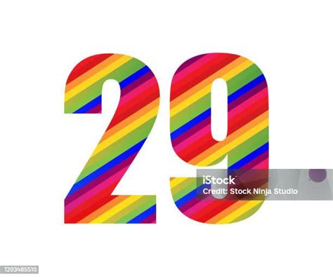 29 번호 무지개 스타일 숫자 숫자입니다 다채로운 숫자 벡터 일러스트레이션 개념에 대한 스톡 벡터 아트 및 기타 이미지 개념 광고 교육 Istock