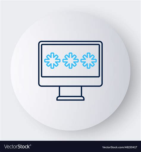 Line Monitor With Password Notification Icon Vector Image