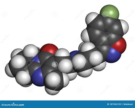 利培酮抗精神病药物分子 用于治疗精神分裂症、双相障碍及相关病症 库存图片 图片 包括有 药理 复发 187943129