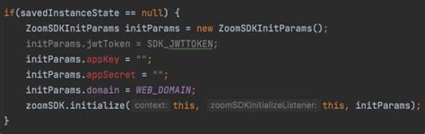 Unable To Initialize Sdk Using App Key And Secret Android Zoom
