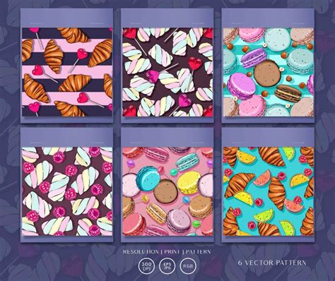 Vector Patterns Macaron Candy Masterbundles