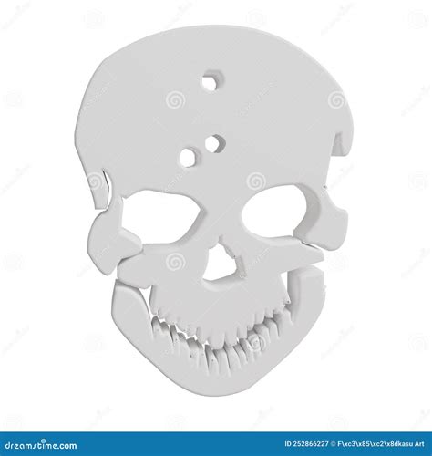 3d Illustration Skull Symbol Isolated On White Background Stock