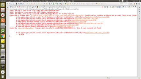 getting error while launching appium server pragmatically but it