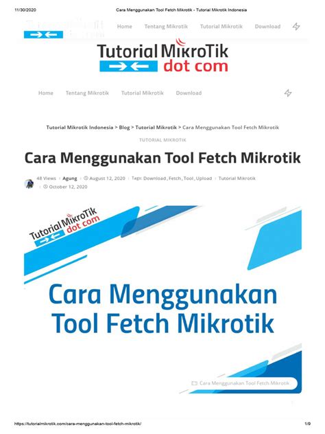 Cara Menggunakan Tool Fetch Mikrotik Tutorial Mikrotik Indonesia Pdf