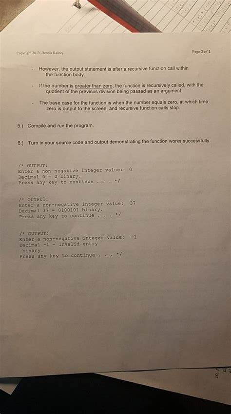 Solved Copyright 2013 Dennis Rainey Hw 5a Recursion Decimal