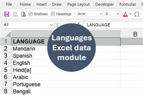 Languages Excel Data Module Reference And Tool Techronology