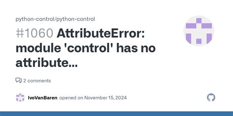Attributeerror Module Control Has No Attribute Lineariosystem · Issue 1060 · Python