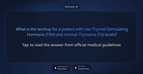 What Is The Workup For A Patient With Low Thyroid Stimulating Hormone