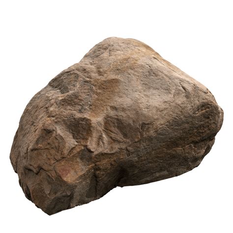 Warm Toned Wedged Large Rock Boulder Model Poliigon