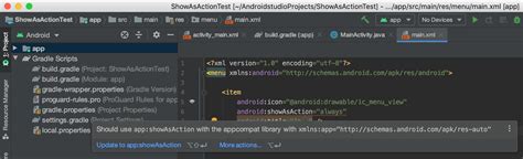 Android Showasaction Without The Appcompat Library Stack Overflow