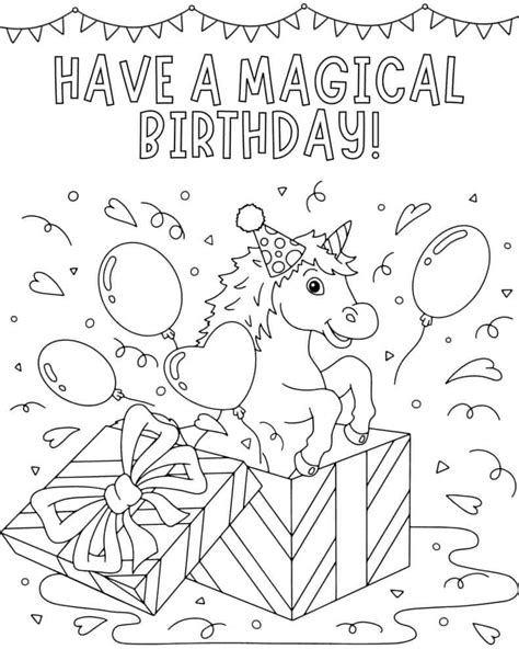Happy Birthday Unicorn Coloring Pages Cute Unicorn Coloring Pages For