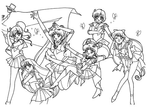 Sailor Moon Group Coloring Pages Coloring Pages