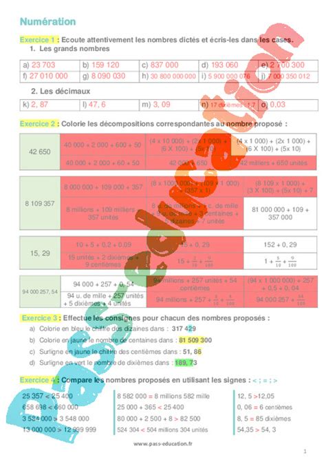 Evaluation Diagnostique Début Dannée 2023 Cm2 Mathématiques