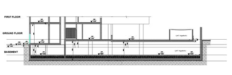 Cross Section Of A Two Story Building In Autocad 2d Drawing Dwg File Cad File
