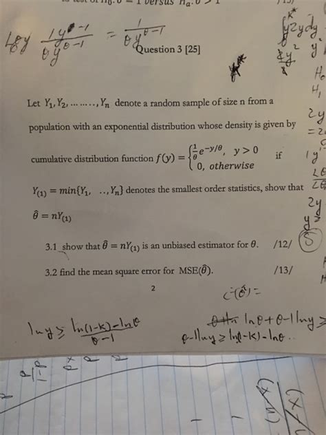 question 3 [25] yn denote a random sample of size n from a let y