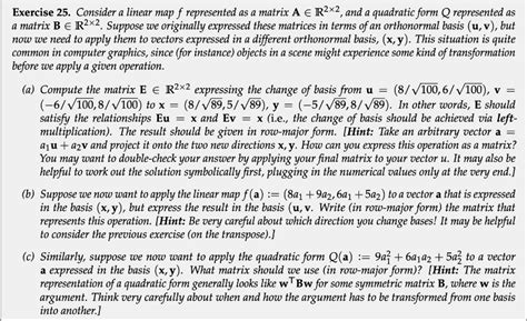 solved exercise 25 consider a linear map f represented as a