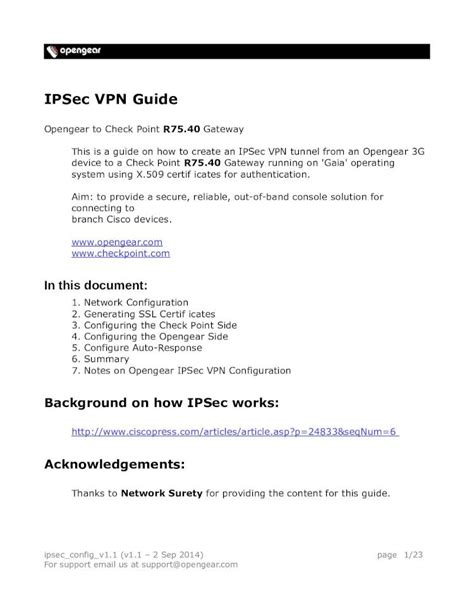 Pdf Ipsec Vpn Guide Zendesk · Pdf Fileipsec Vpn Guide Opengear To