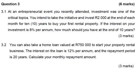 Solved Question 3 6 Marks 31 At An Entrepreneurial Event