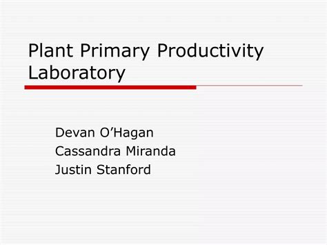 Plant Primary Productivity Laboratory Ppt