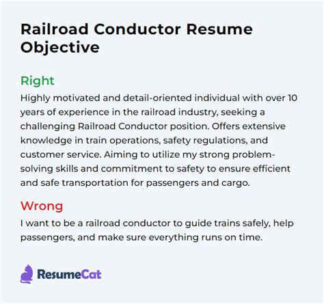 Top 17 Railroad Conductor Resume Objective Examples