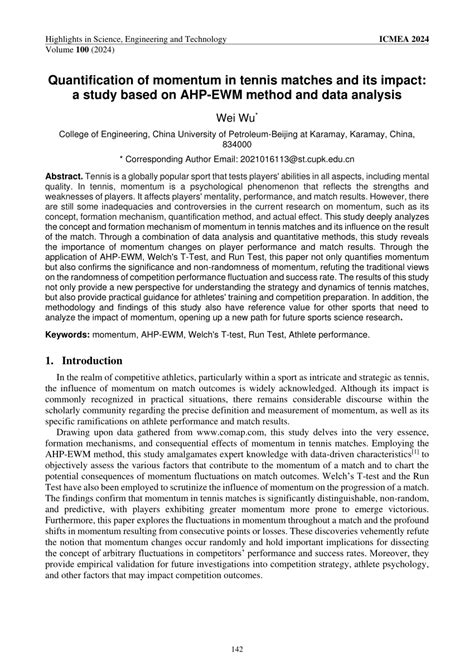 Pdf Quantification Of Momentum In Tennis Matches And Its Impact A