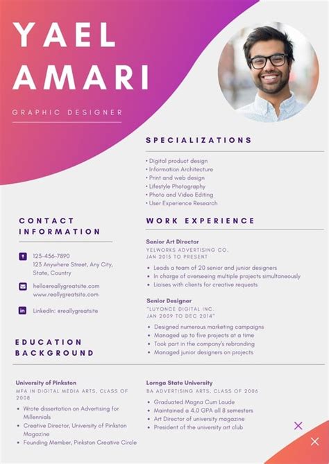 Free Custom Printable Colorful Resume Templates Canva
