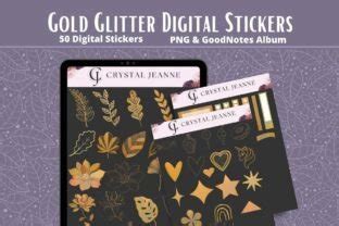 Gold Glitter Digital Stickers Graphic By Crystal Jeanne · Creative Fabrica