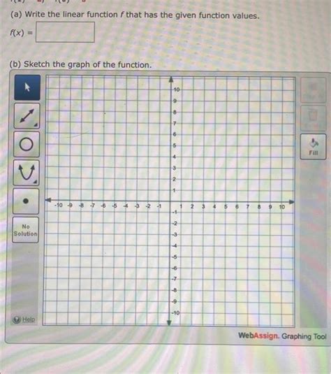 a write the linear function f that has the given