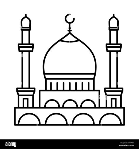 Mosque Line Icon Outline Vector Sign Linear Style Pictogram Isolated