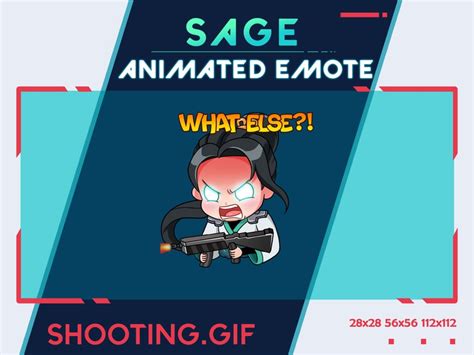 Sage Shooting Valorant Animated Emotes Twitch Emote Pack Streamer