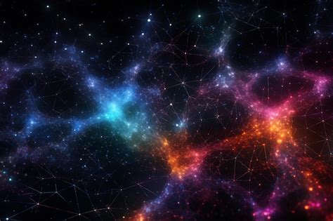 Premium Photo Abstract Polygonal Space Low Poly Dark Background With Connecting Dots And Lines