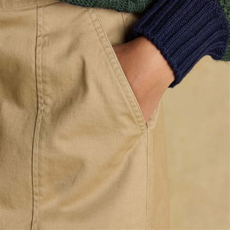 Joules Womens Twyla Midi Chino Skirt Tan Brown Charlies