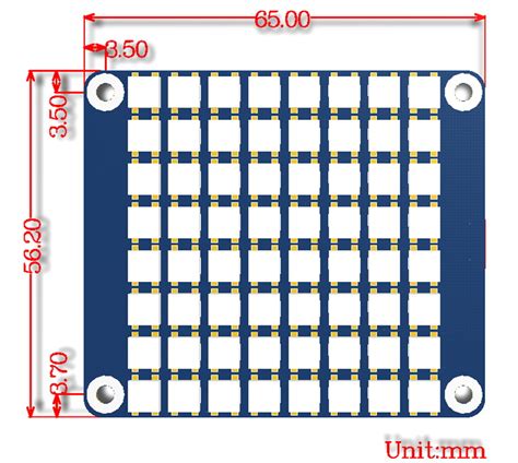 True Color RGB LED HAT B For Raspberry Pi Colorful Display 8 X 8 Grid