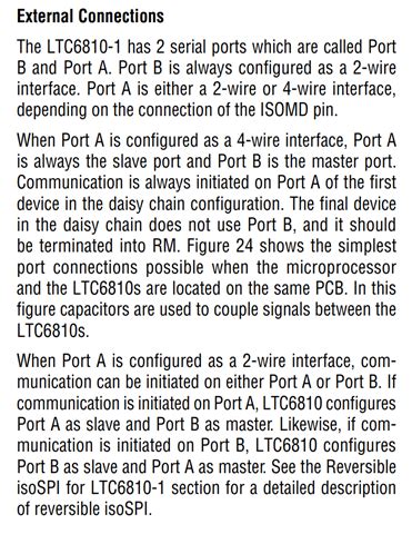 Is It Possible To Use LTC6810 1 As A Single Device Using Port A 4 Wire SPI Q A Battery