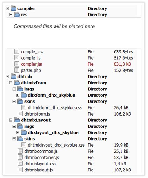 Tips On How To Minify The Dhtmlx Files