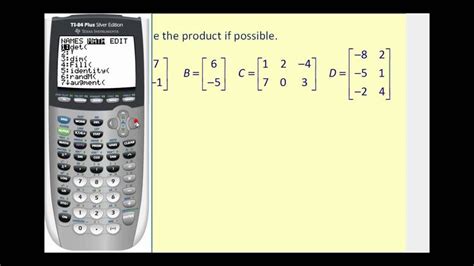 Matrix Multiplication On The TI83 84 Matrix Multiplication Graphing Calculator Multiplication